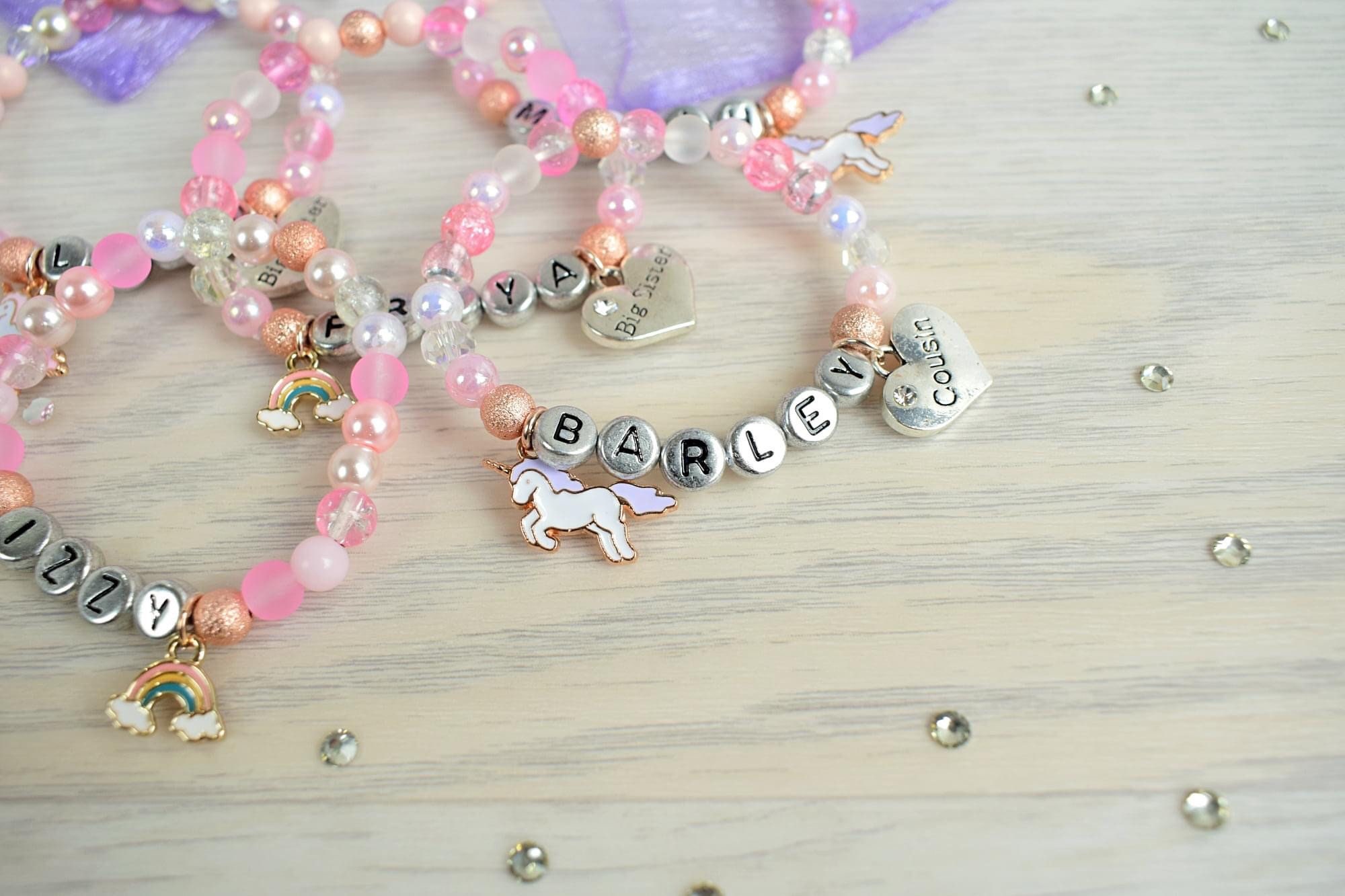 Kids Personalised Bracelets. Sibling Gift. Big Sister Present. | Etsy