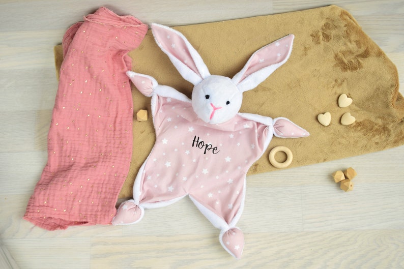 Baby Personalised Bunny Comforter. Baby Soft Toy. Baby Boy Gift ...