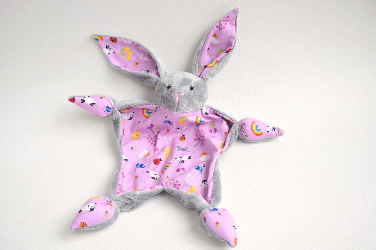 Personalised bunny comforter. Baby rabbit soft toy. Plush. | Etsy