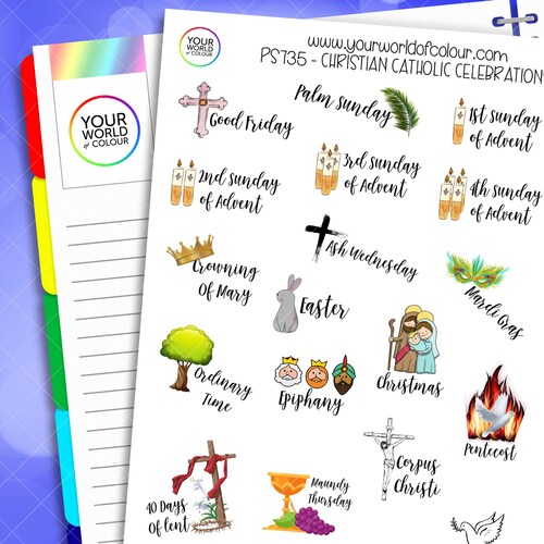 Catholic Holiday Celebration Stickers Planner Stickers for - Etsy
