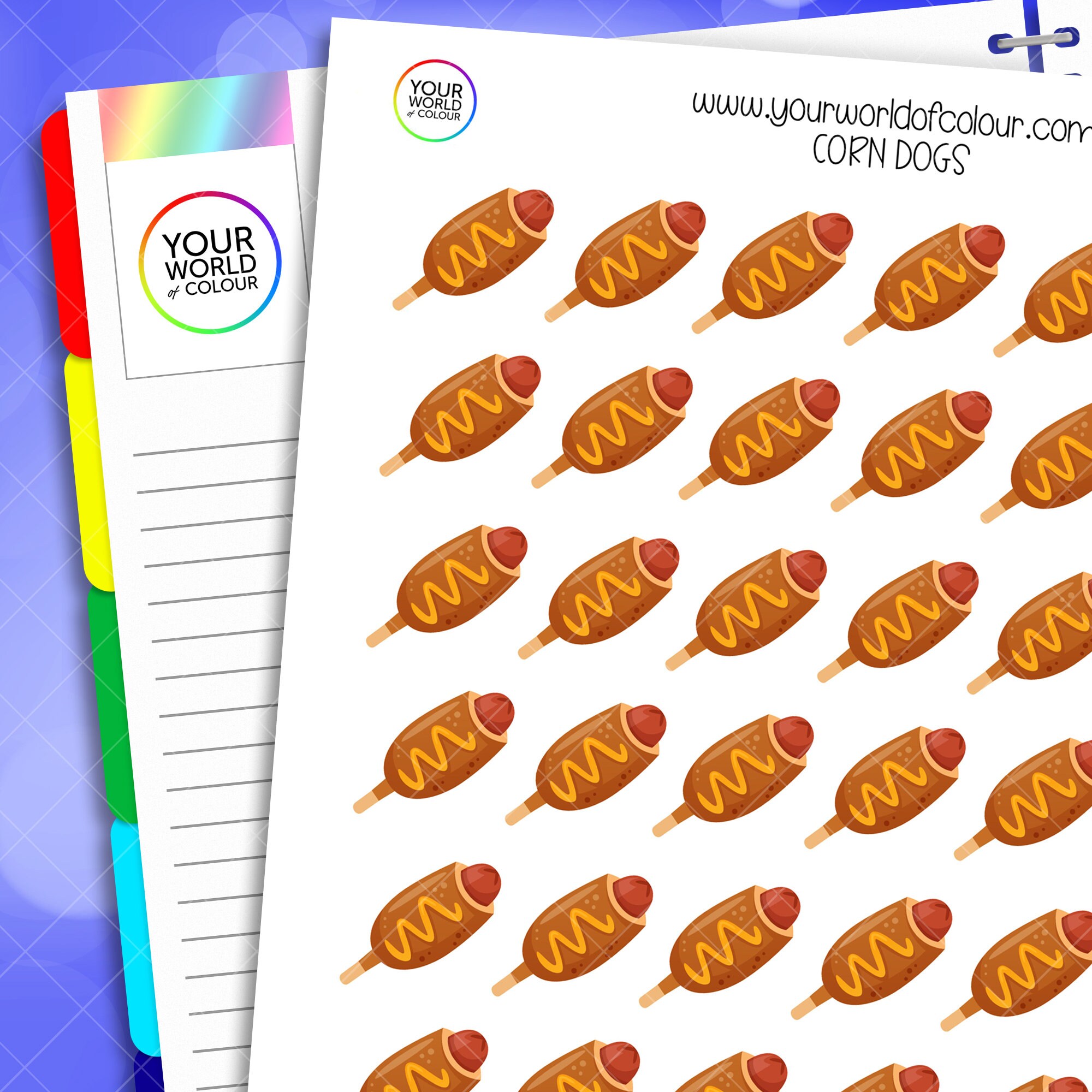 Scrapbooking Stickers Decorative Icons Planner Stickers Corn Dogs etna ...