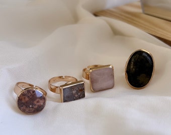 Square Stone Ring - Etsy