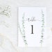 A5 Table Numbers With Eucalyptus Greenery Foliage DIY - Etsy