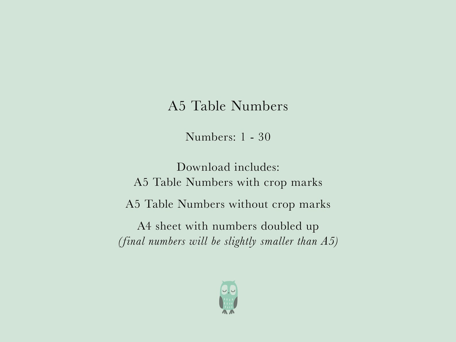 A5 Table Numbers With Eucalyptus Greenery Foliage DIY - Etsy