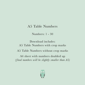 A5 Table Numbers With Eucalyptus Greenery Foliage DIY - Etsy