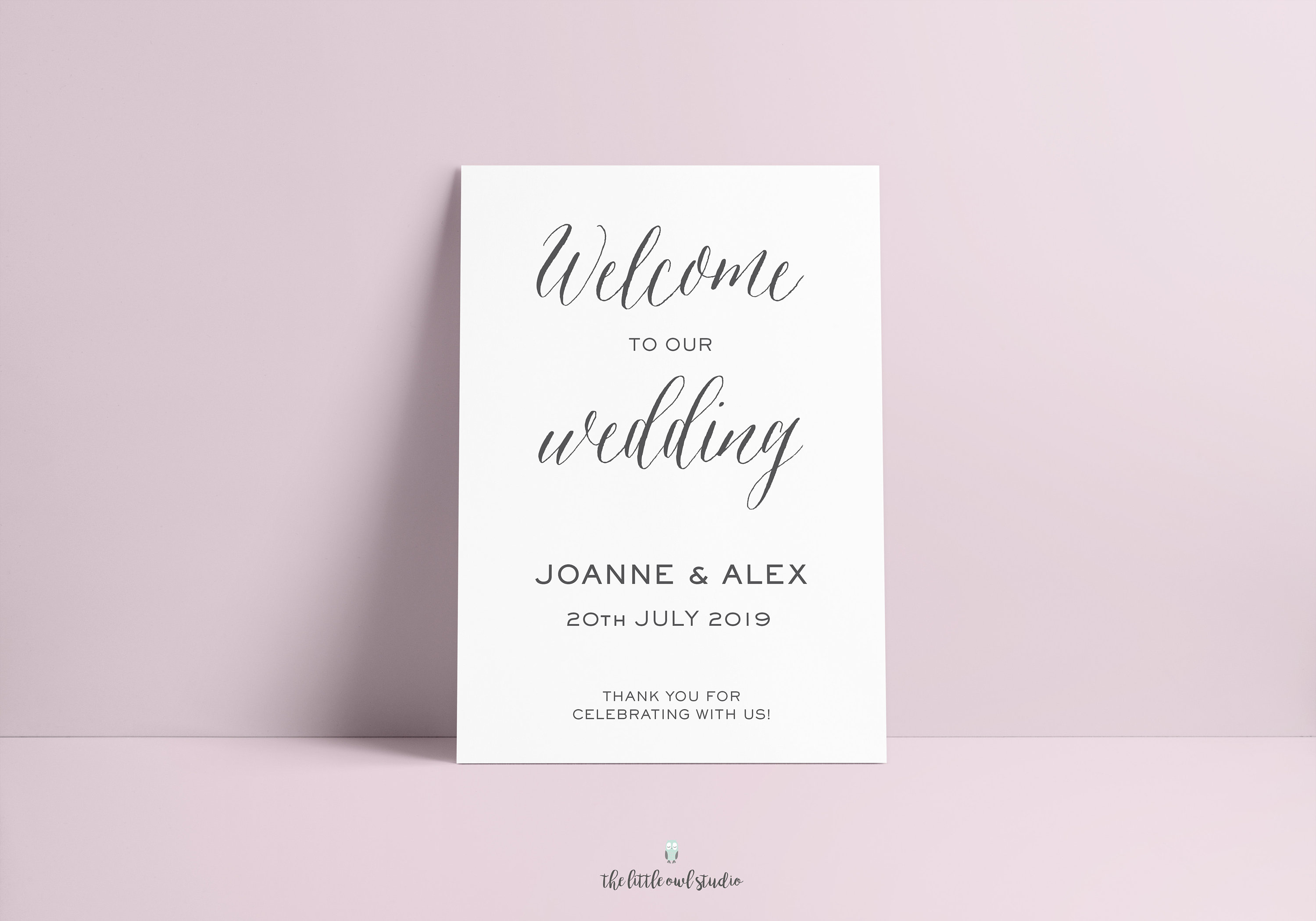 Welcome to Our Wedding Sign With a Calligraphy Font in A3, A2 or A1 ...