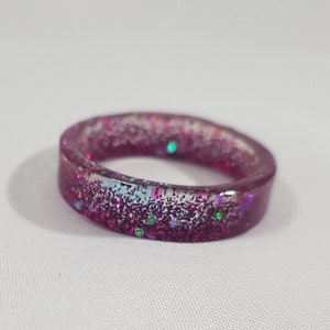 Transparent Pink Glitter Ring / Unisex Ring / Unique Gift for Her or ...
