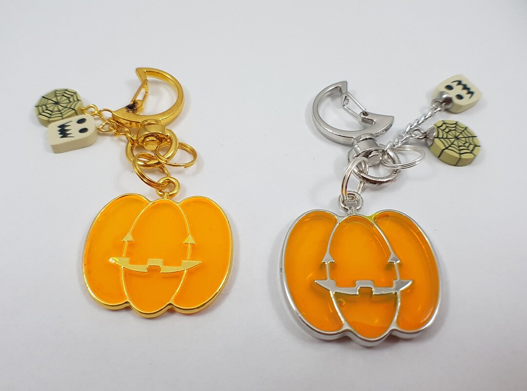 Pumpkin Keychain / Neon Pumpkin Keychain / Halloween Keychain - Etsy