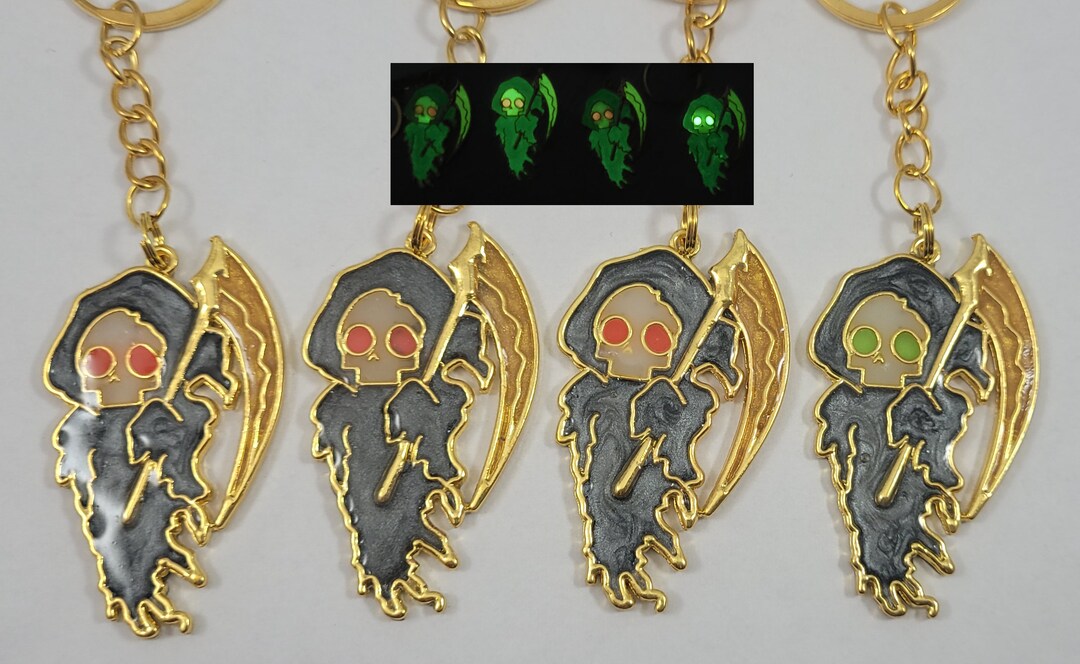 Grim Reaper Keychain / Death Keychain / Halloween Glow in the Dark ...