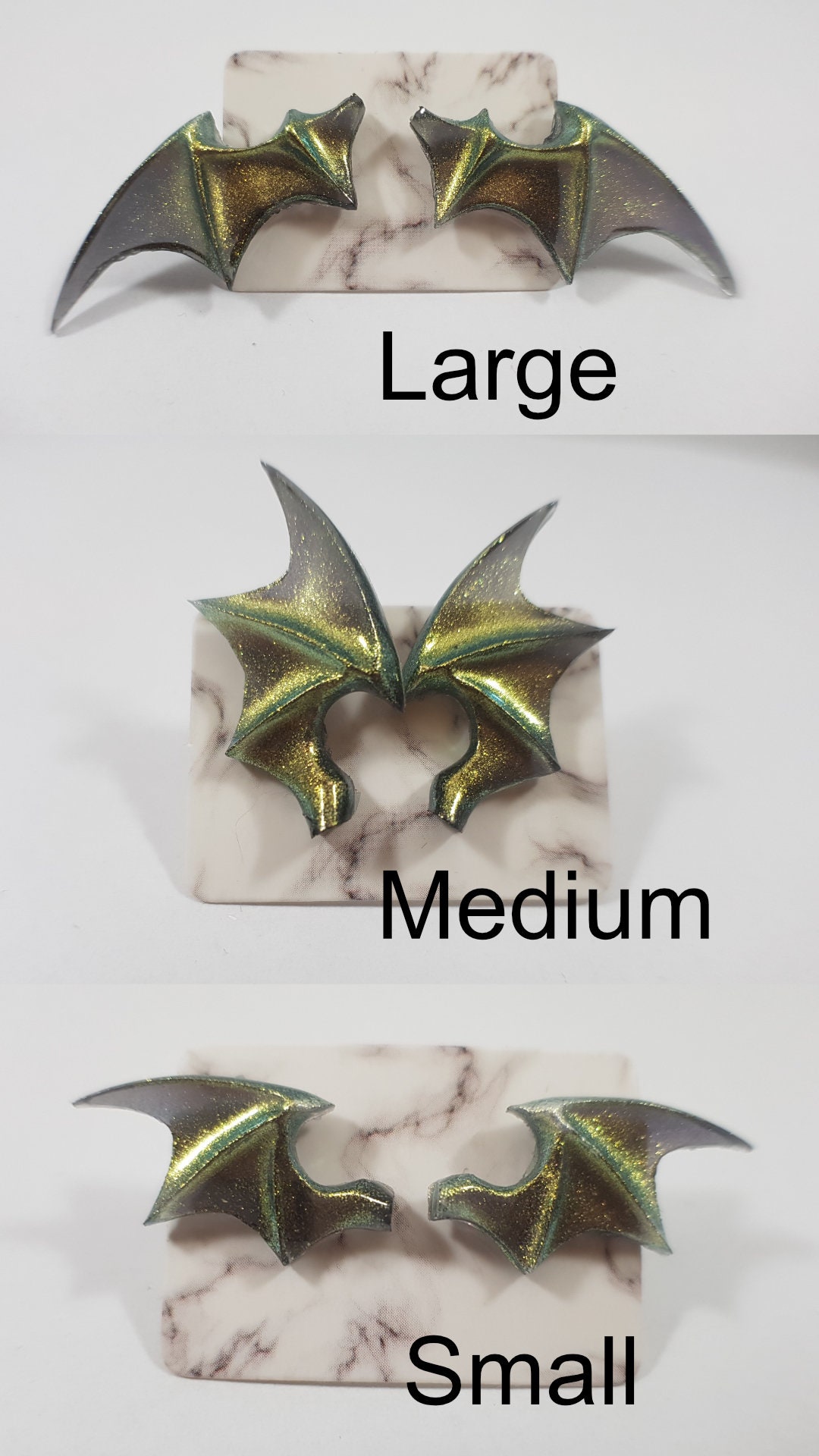 Bat wings stud earrings / green bat wings / demon wings / | Etsy