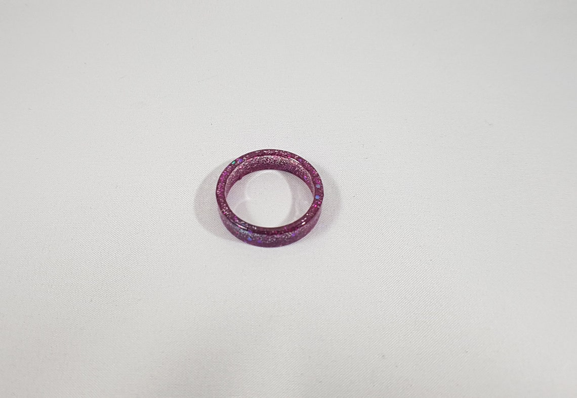 Transparent Pink Glitter Ring / Unisex Ring / Resin Jewelry / | Etsy