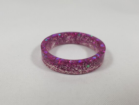 Transparenter rosa Glitzer Harz Ring unisex Ring Resin Schmuck Unikat Ring Geschenk fur Sie oder Ihn UV Harz Ring Etsy