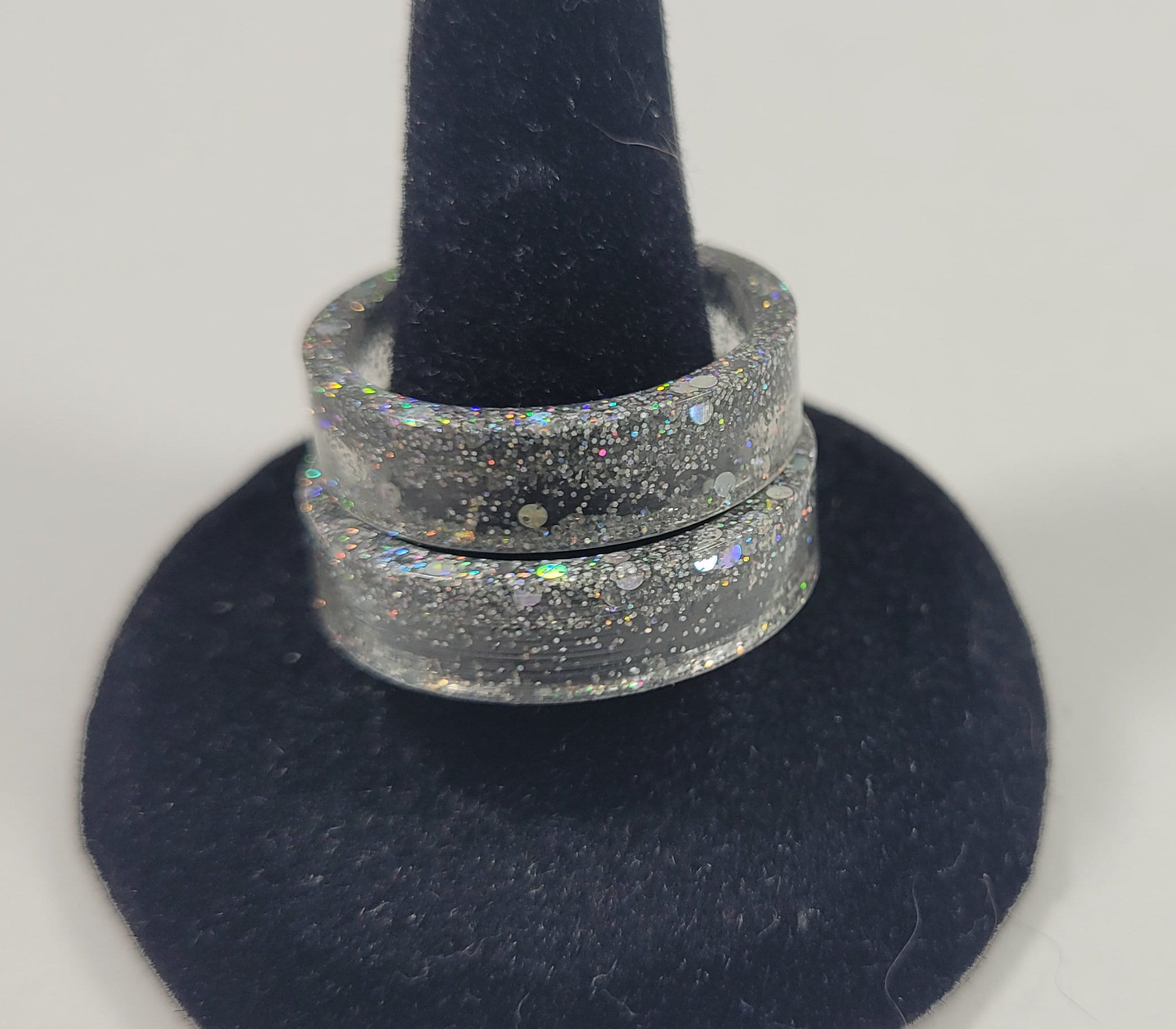 Silver Holographic Glitter Resin Ring / Unisex Ring / Resin - Etsy