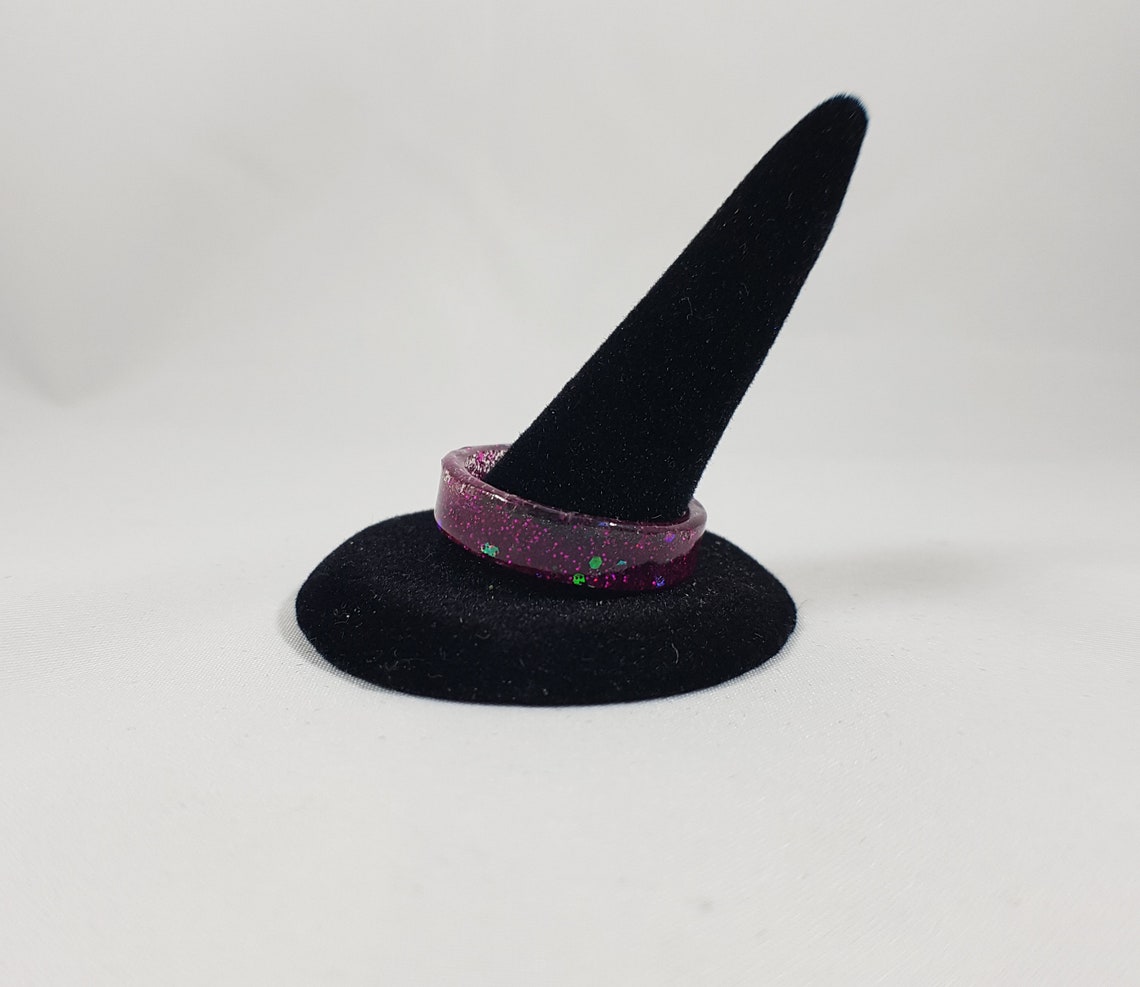 Transparent Pink Glitter Ring / Unisex Ring / Resin Jewelry / | Etsy