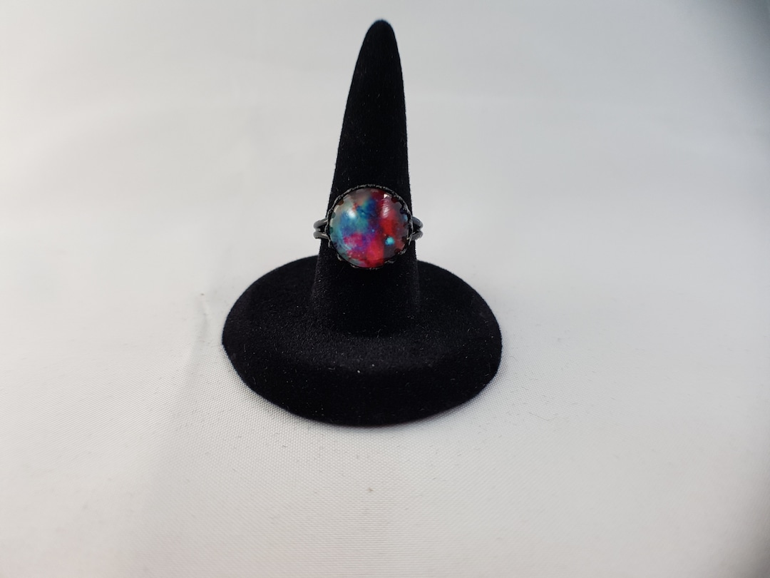 Space Black Adjustable Ring / Space Jewelry / / Universe Ring / Nebula ...