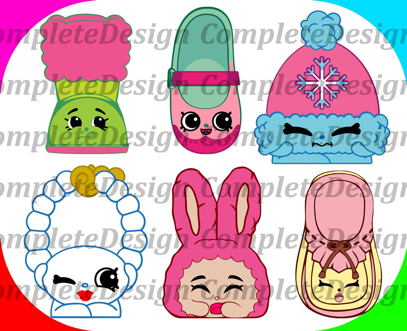 Shopkins Inspired Set 2 Print Cut Files Svg Png Dxf Instant Downloads ...