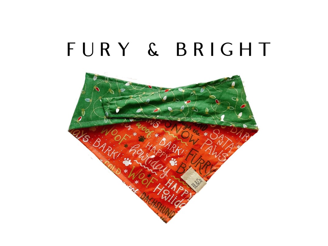 Dog Holiday Sayings And Christmas Lights Dog Bandana Furry Etsy