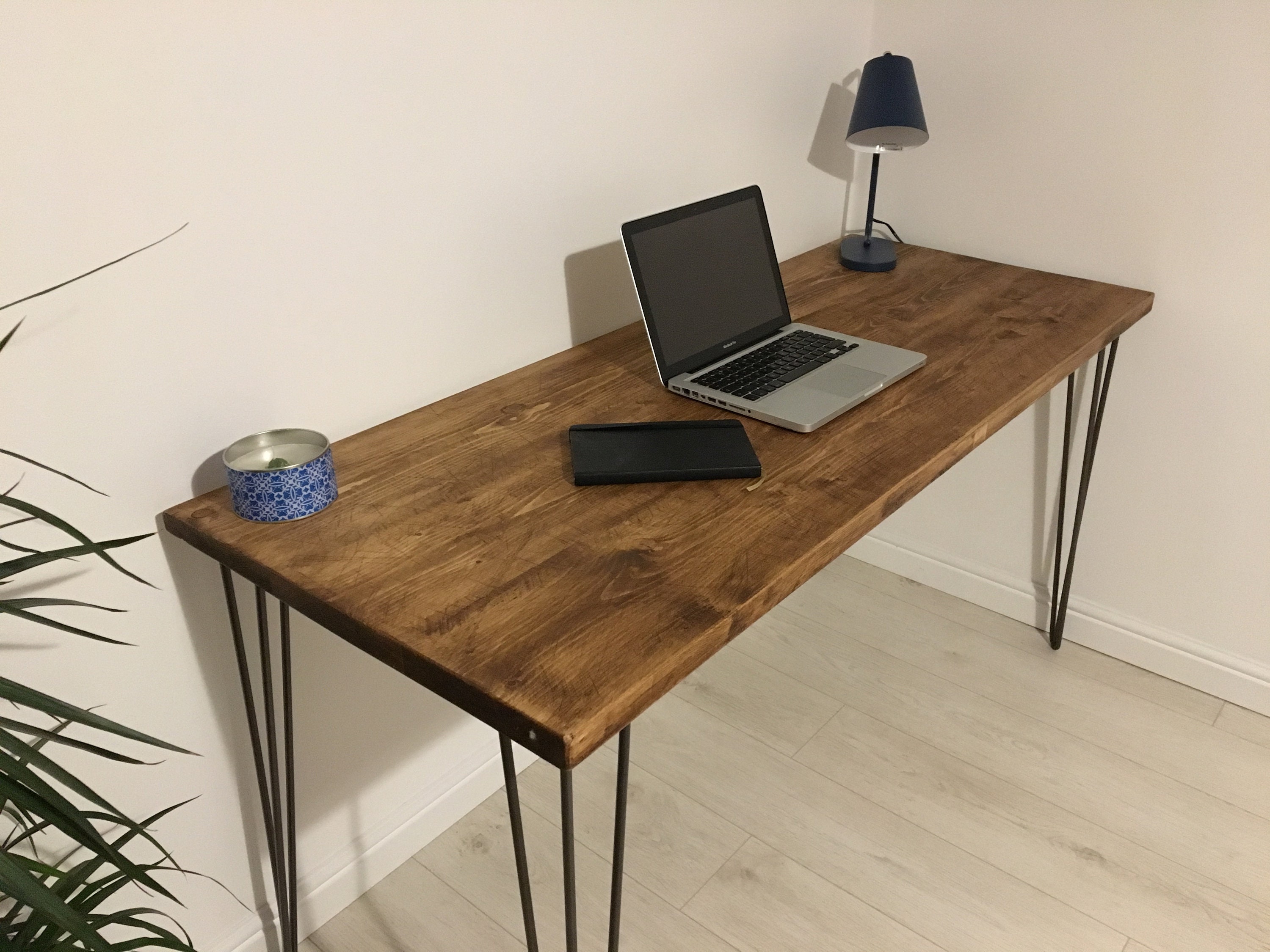 Rustic Wooden Desk 150cm Wide Made From Reclaimed Scaffold | Etsy UK