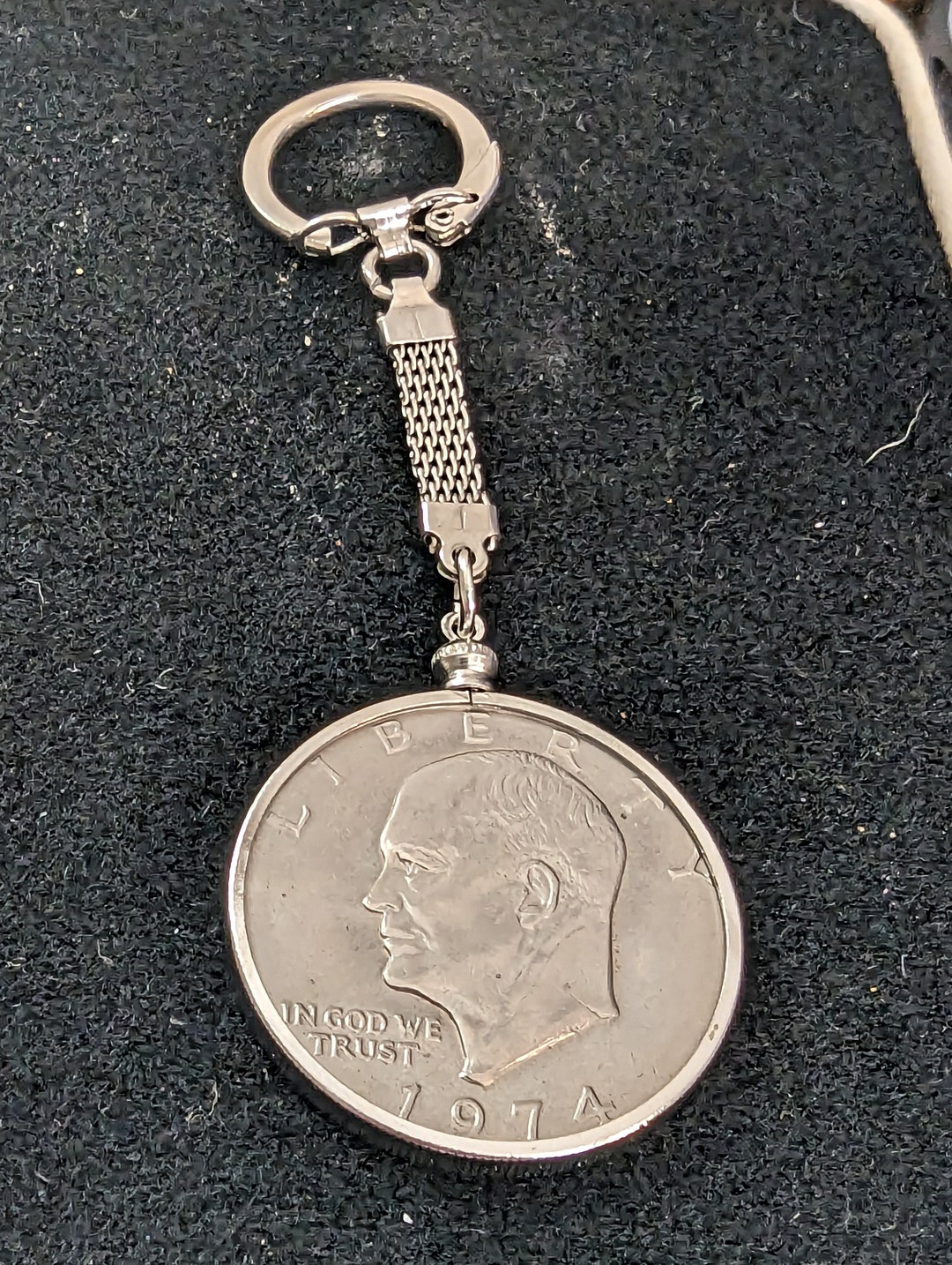 1974 Eisenhower Dollar Coin Keychain - Etsy