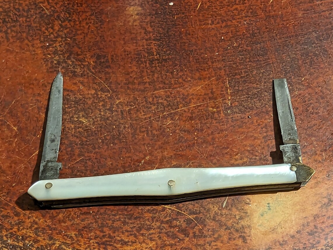 Vintage Mother of Pearl Quill Cutter Stockman Pocket Knife - Etsy
