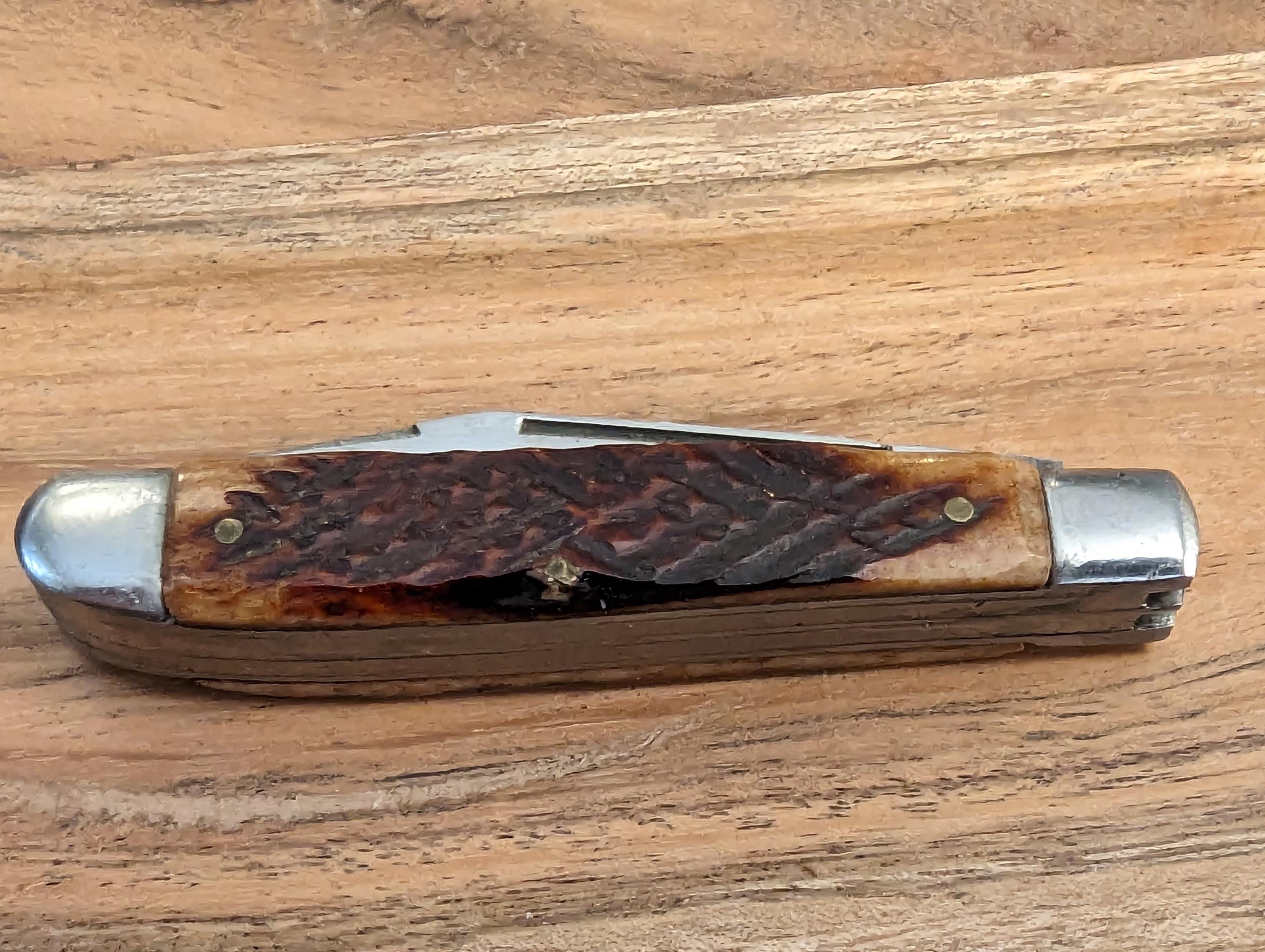 Vintage Red Jigged Bone Sabre Stockman Pocket Knife - Etsy