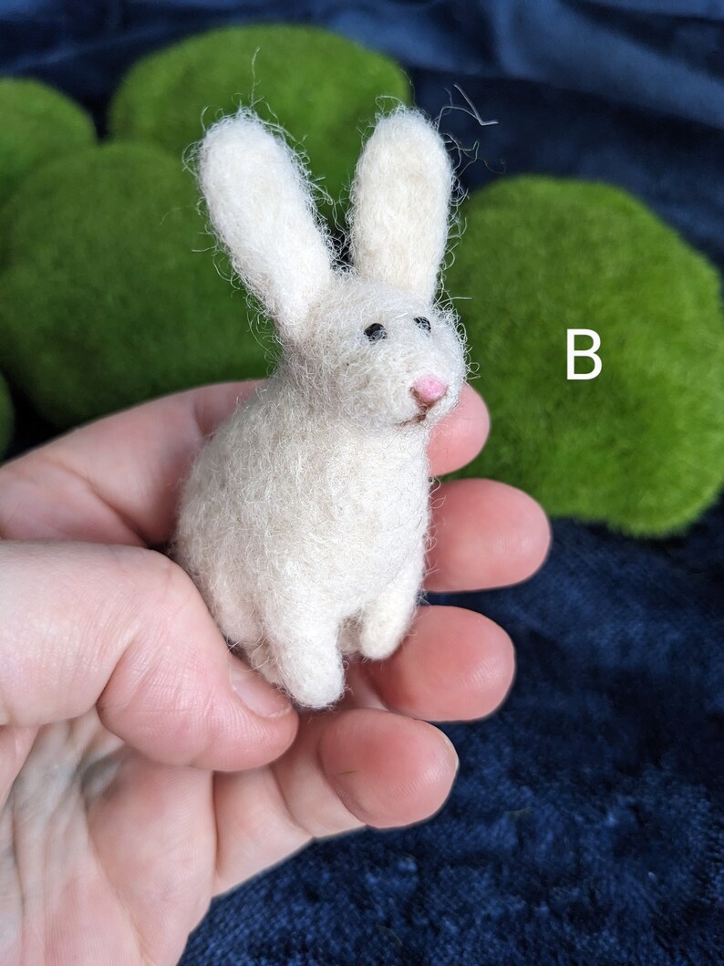 Needle Felted Wool Bunny Rabbits Ornaments Choose From A B C D E - Etsy