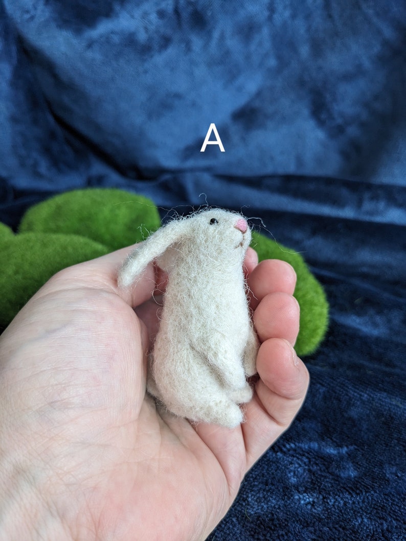 Needle Felted Wool Bunny Rabbits Ornaments Choose From A B C D E - Etsy
