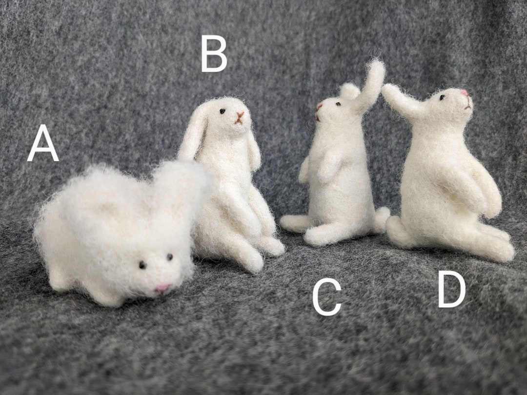 Needle Felted Wool Bunny Rabbits Lop Eared Rabbit Ornaments Choose From ...