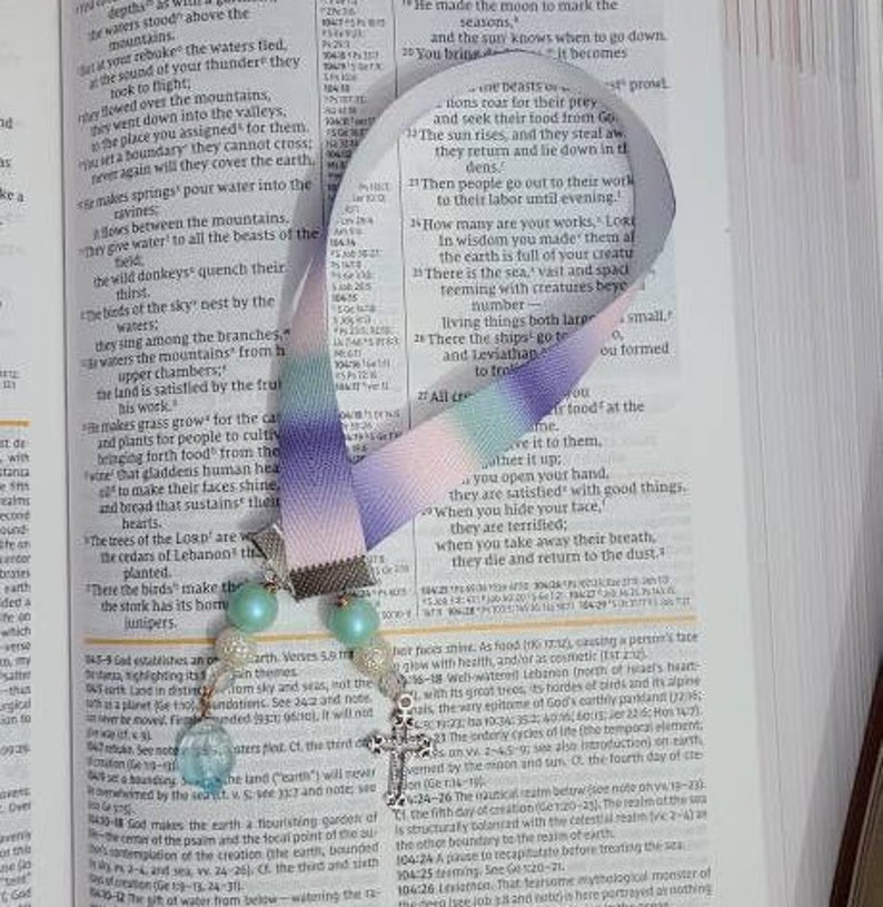 Mermaid Shell Ribbon Bookmark, Bible Ribbon Bookmark, Book Gift, Gift ...