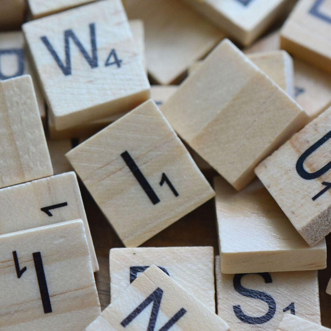 100 - Alphabet Square Letter Cabochons Random Letters - Initial WOOD ...