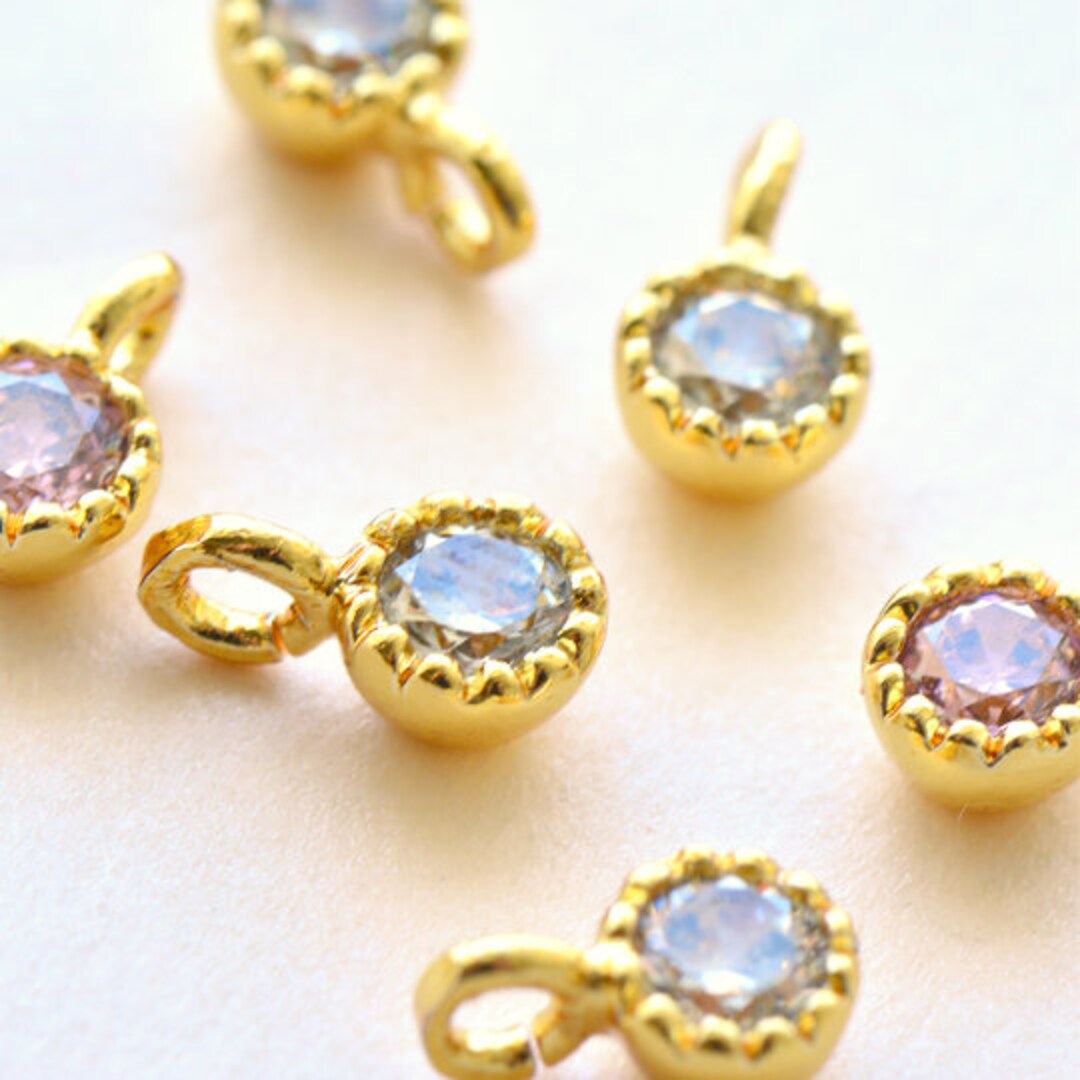 5 Pcs Small Random Colored Diamond Drop Gems Rhinestone Jewels • Gold ...