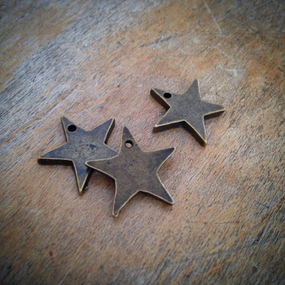 Star Charms Antique Bronze Vintage Style Stars Astrology - Etsy