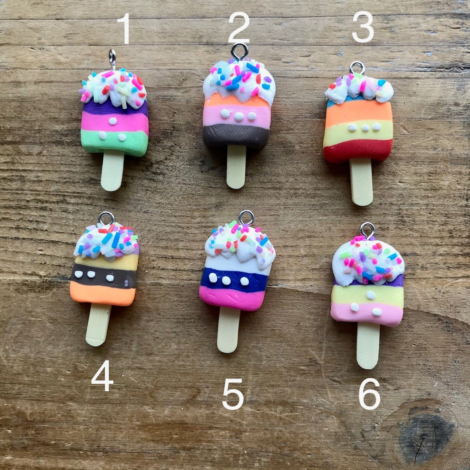 1 Tiny Ice Cream Pop Sickle Charm Hand-Made Clay Sweets | Etsy