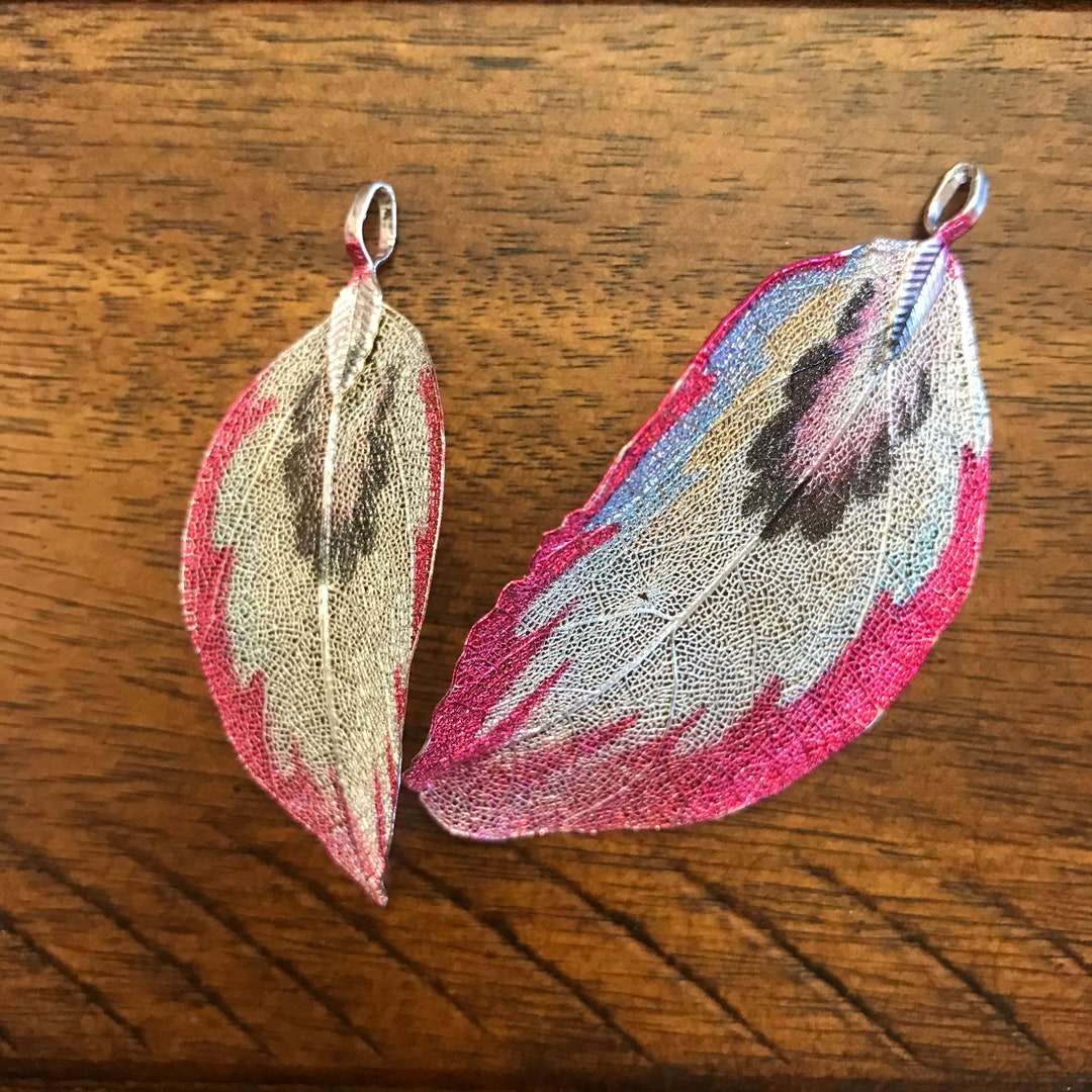 1 - REAL Natural Walnut Tree Leaf Pendant Dipped in Sterling Silver ...