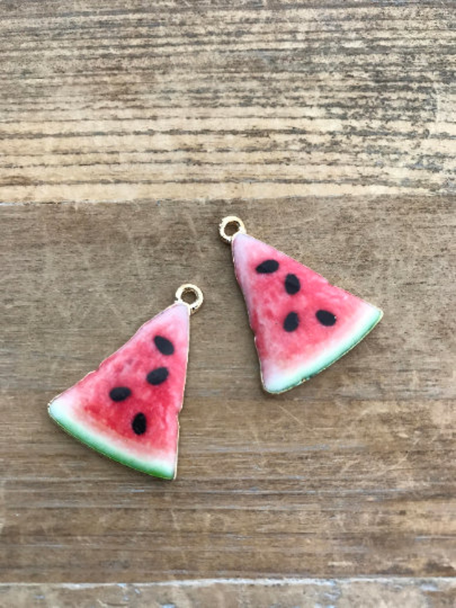 1 Watermelon Charm Enamel Brass Vintage Style Pendant | Etsy