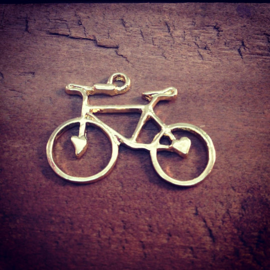 5- Bicycle Charms 24K GOLD Plated Bicycle Vintage Jewelry Supplies ...
