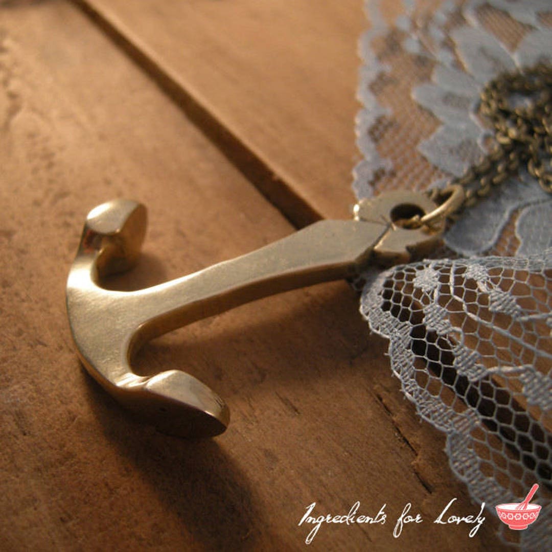 1 Vintage Style Large Anchor Pendant Charm Necklace Nautical Antique ...