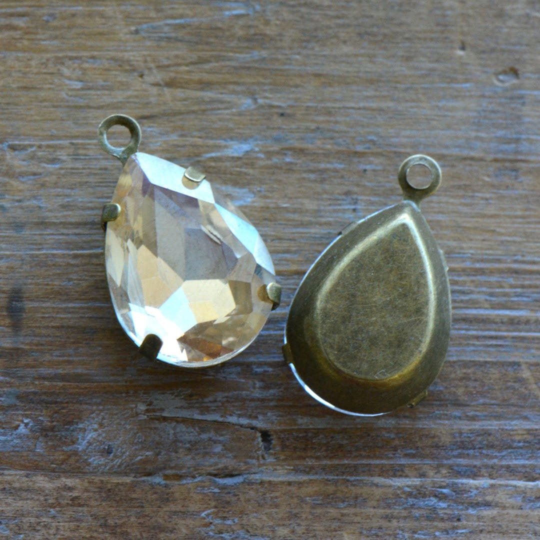 DIY 1 - SANDSTONE Crystal Tear Drop Gem Charm Gems Jewels Drop Charms ...