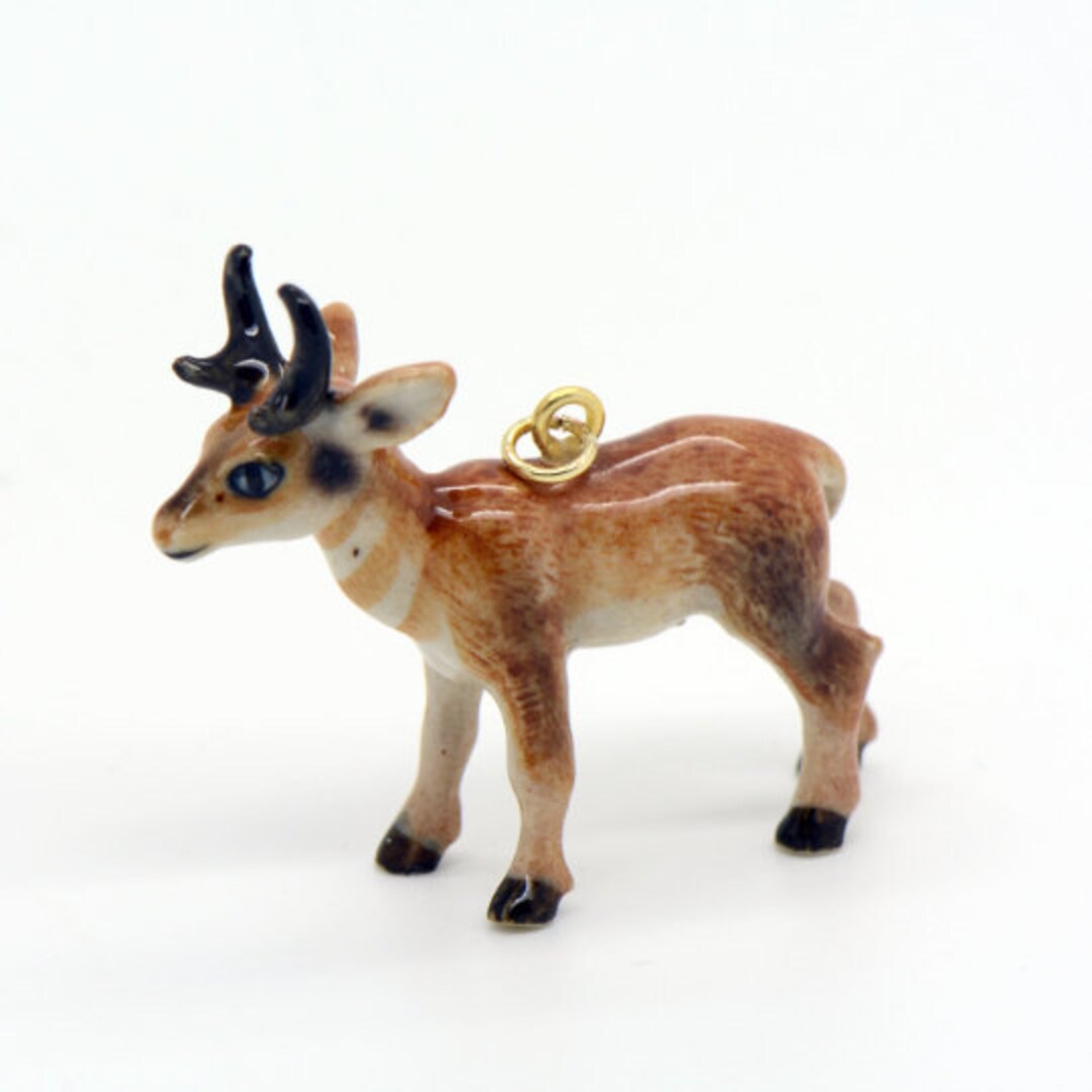 Porcelain Antelope Pendant • Hand Painted • Hand Made • Gift for Her ...