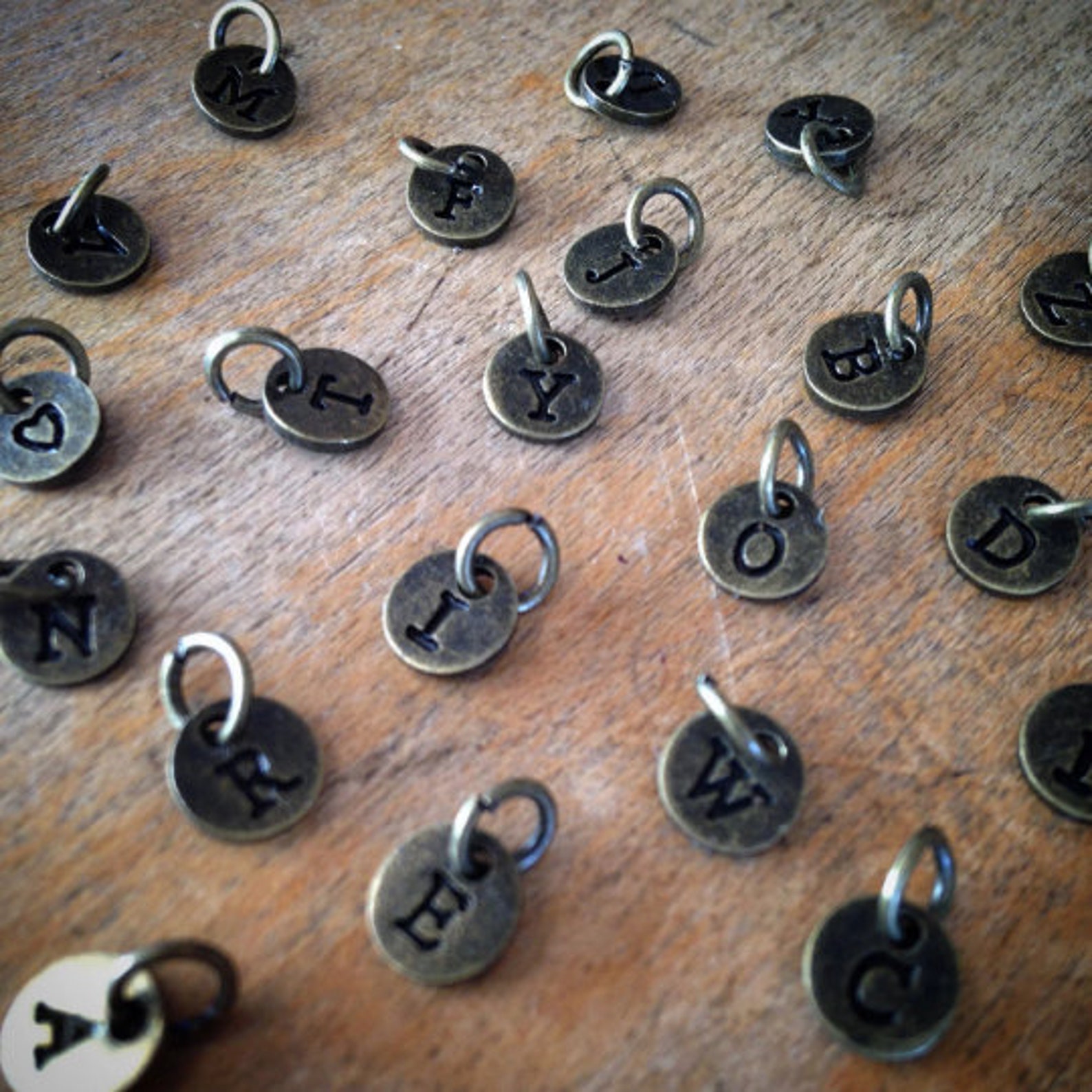 Alphabet Letter Charms A-Z, 6mm Charm Letters, Monogram Round Disc ...