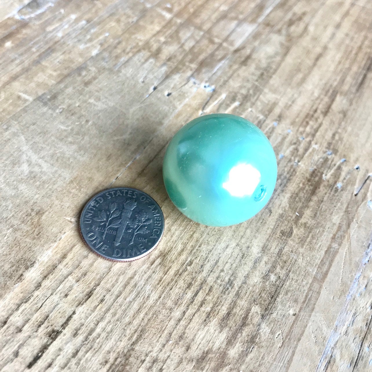 3 Sphere Mint Green Beads jewelry Making Supplies necklace | Etsy