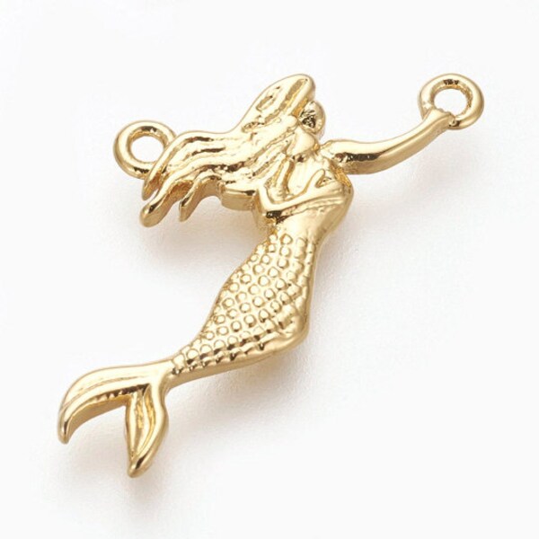 Gold Mermaid Charm - Etsy