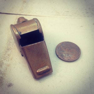 Antique Bronze Whistle REALLY WORKS Vintage Style Coach Classic Whistle ...