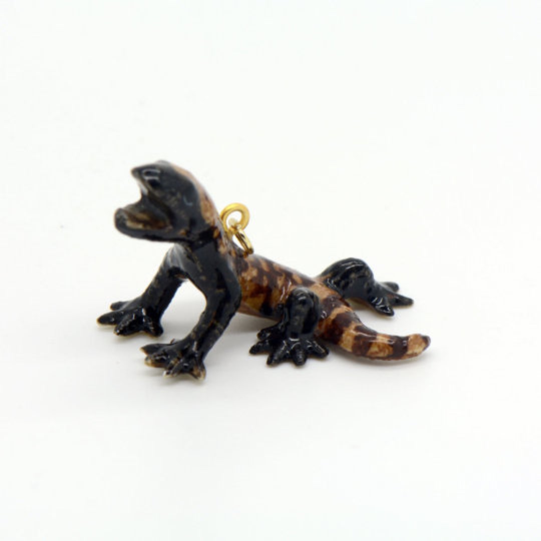 Porcelain Gila Monster Pendant Hand Painted Hand Made Gift for Her ...