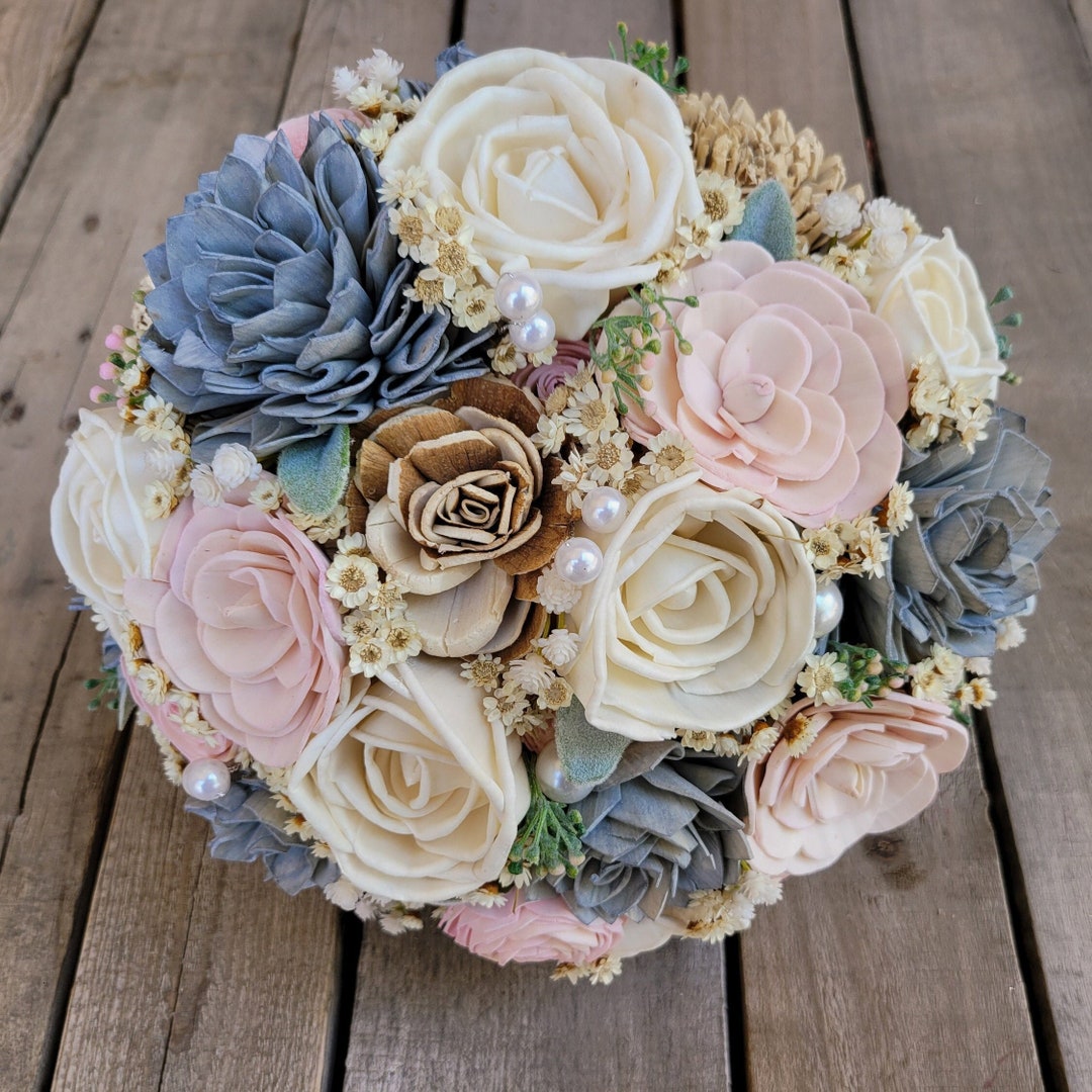 Wooden Flowers Bouquet Sola Wood Flower Bouquet Rustic - Etsy