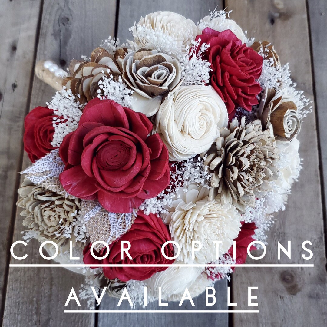 Wood Flower Bouquet, Wooden Flowers Bouquet, Rustic Bridal Bouquet ...