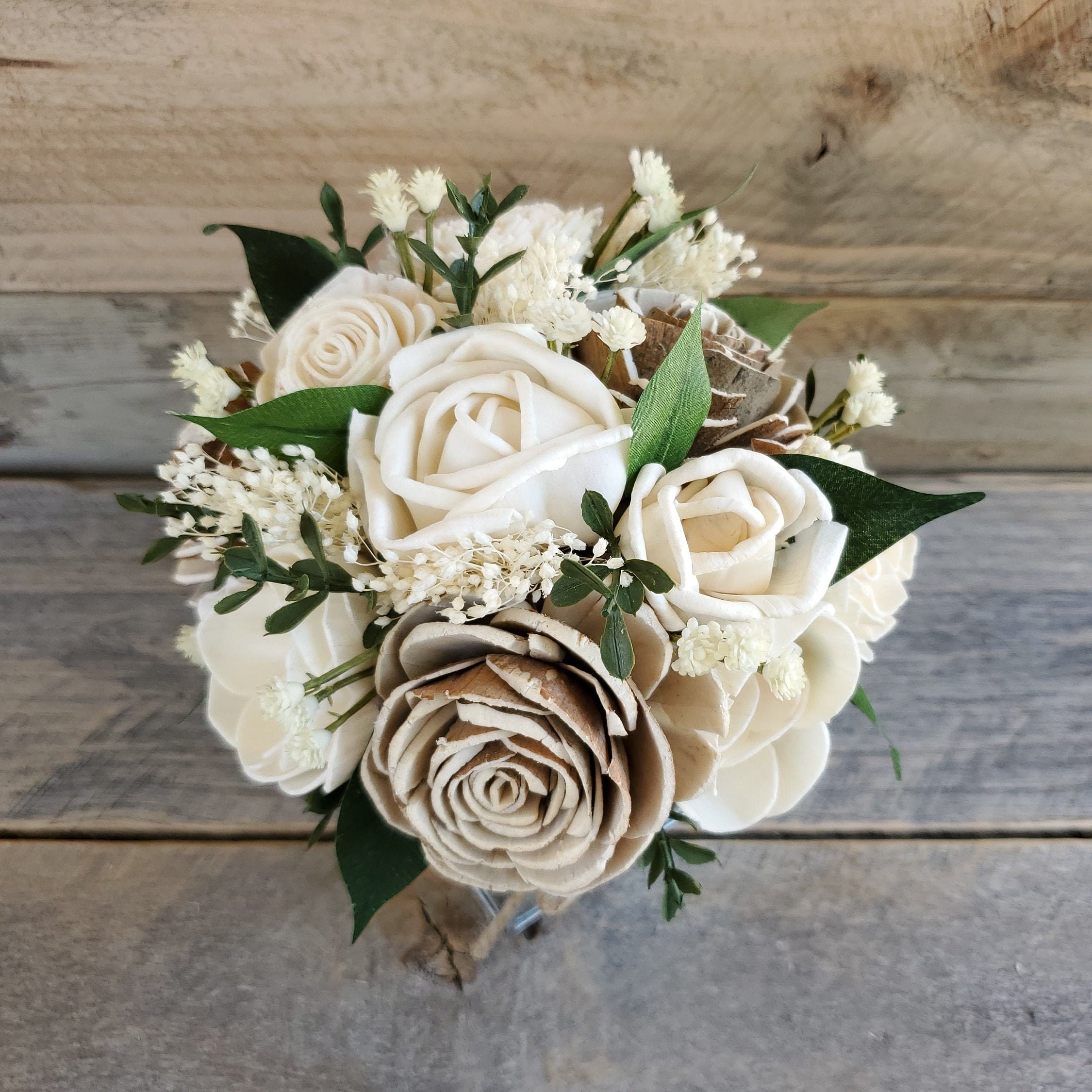 READY TO SHIP Rustic Wood Flower Floral Arrangement With Flowers In ready-to-ship-rustic-wood-flower-floral-arrangement-with-flowers-in