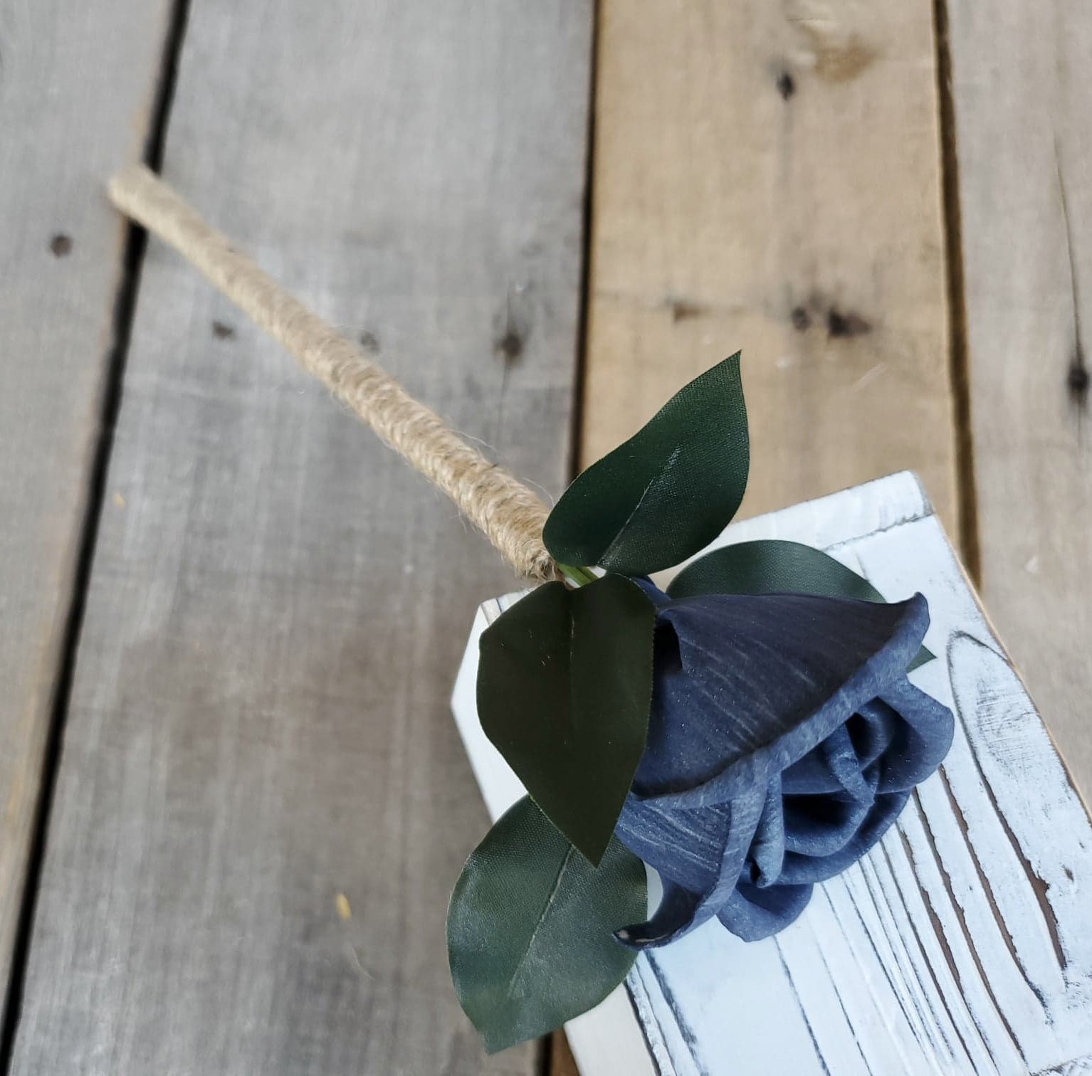 Long Stemmed Wood Flower Rose, Single Flower Bouquet, Individual ...