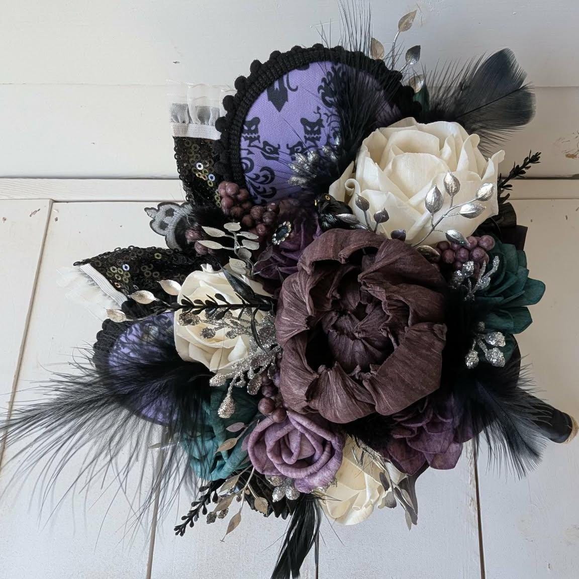 Haunted Mansion Themed Bridal Bouquet, Haunted Wedding Wood Flower ...