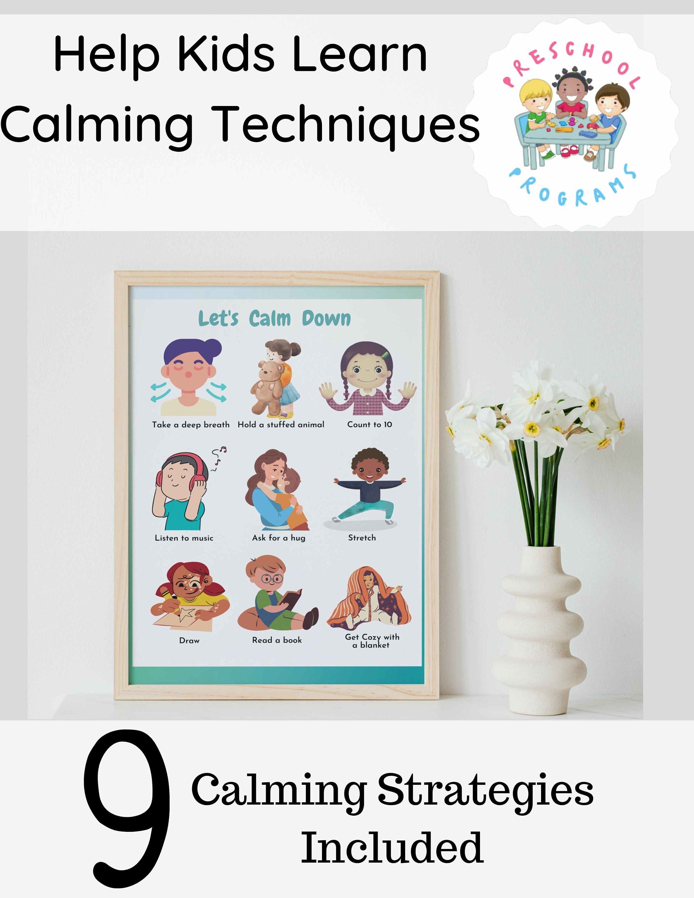 Calming Techniques Children's Printable Poster, Calming Corner, Coping ...